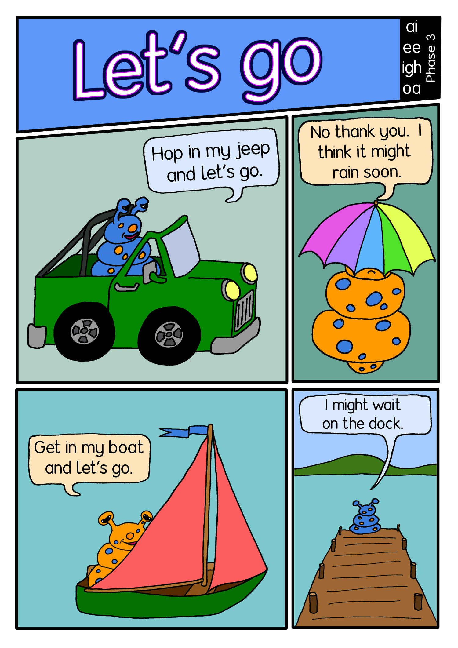 Let's go - Phase 3 decodable comic