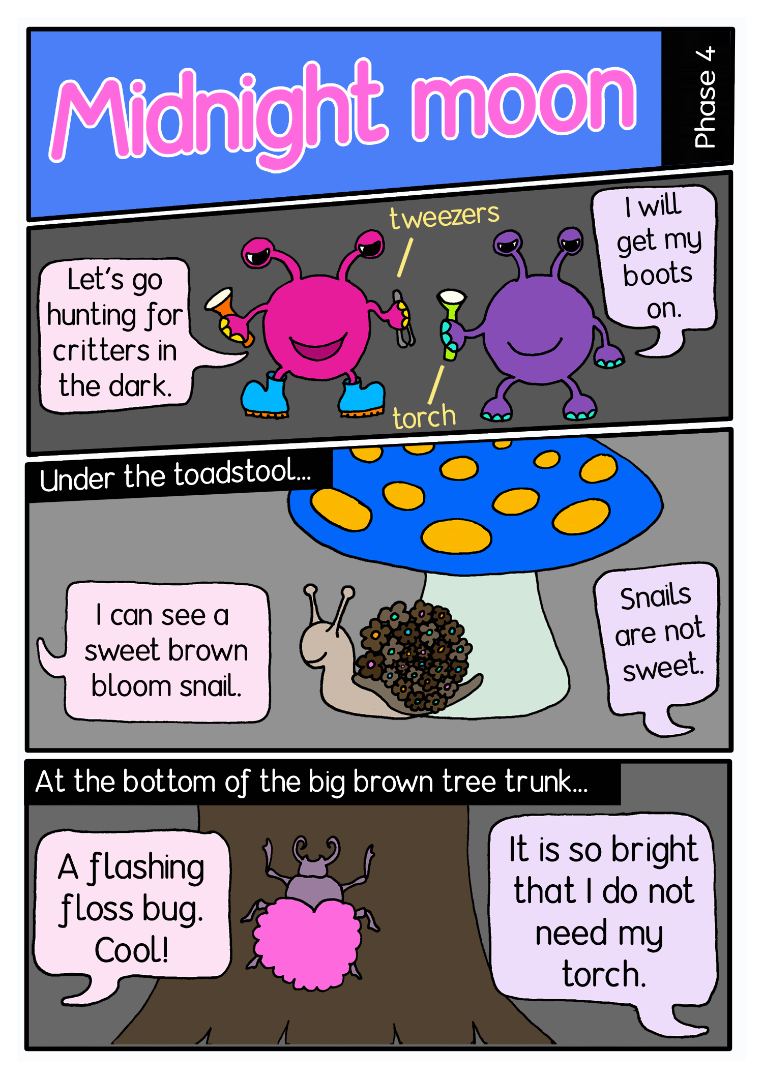 Midnight Moon - Phase 4 decodable comic